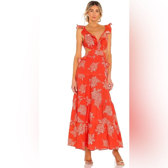 Karina Grimaldi | Dresses | Copy Revolve Karina Grimaldi Coral Linen ...